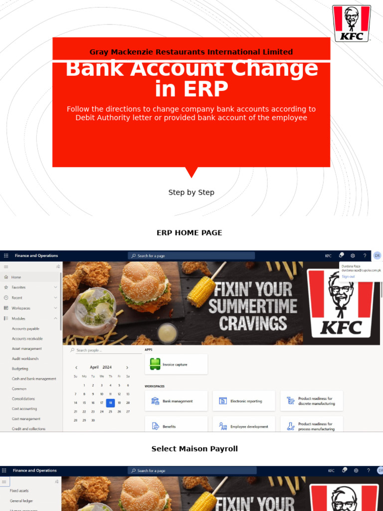 Step by Step Bank Account Change in ERP | PDF | Finance & Money Management