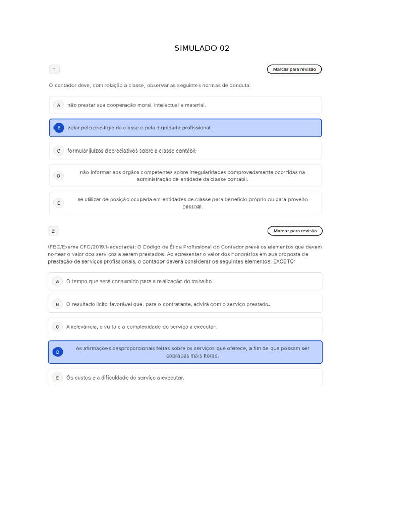 Simulado 02 | PDF
