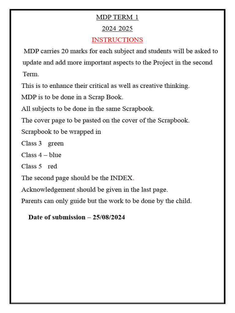 MDP Instructions | PDF | Career & Growth | Business