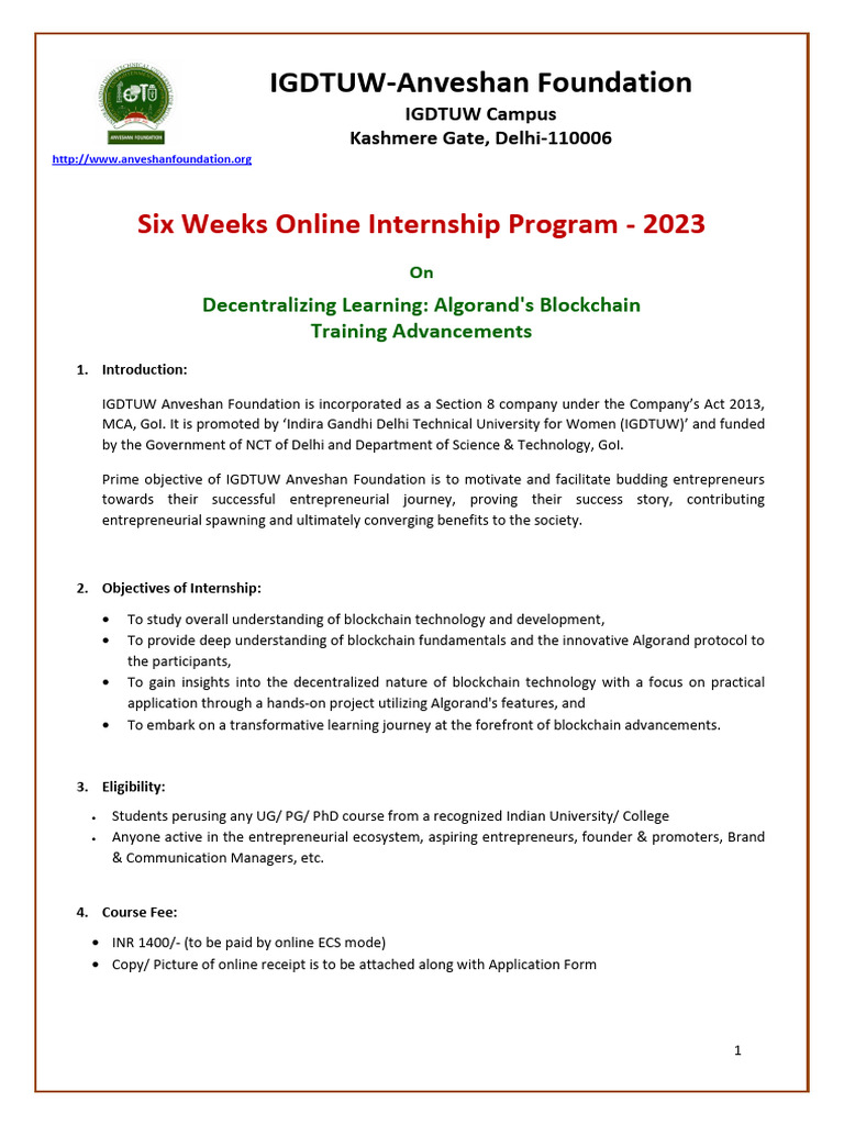 Blockchain Internship for Students | PDF | Computers