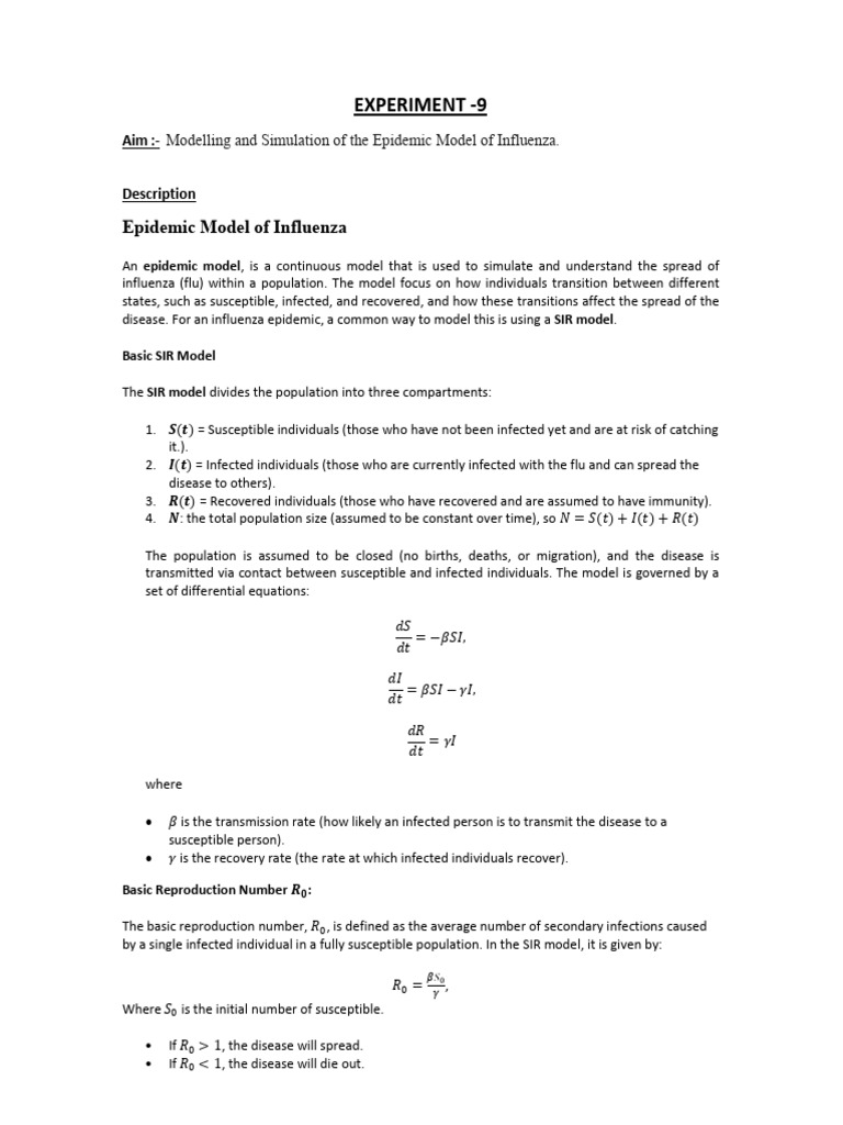 MS Lab-Epidemic Model | PDF | Diseases And Disorders | Clinical Medicine