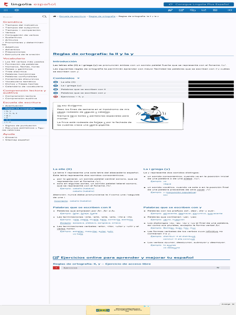 Reglas de Ortografía La LL y La y | PDF | Ortografía | Verbo