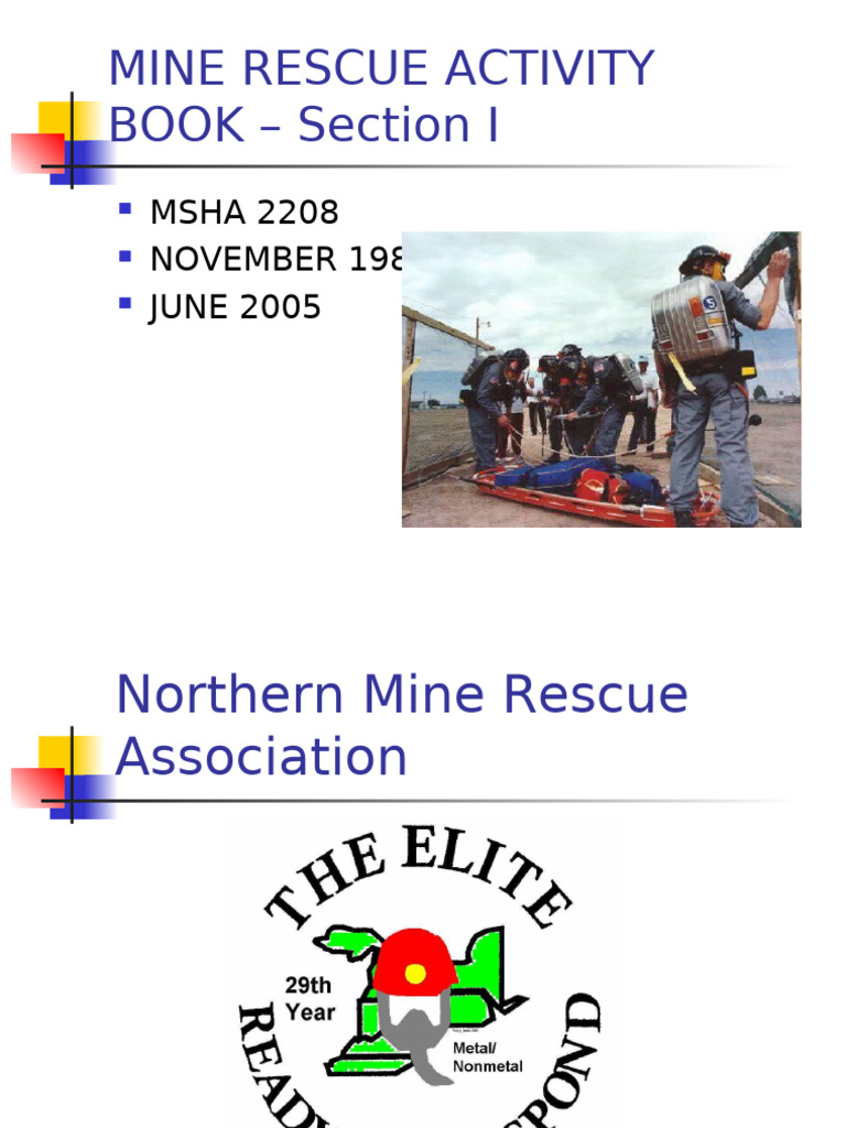 2208 - Mine Rescue Activity | PDF | Firefighting | Gases