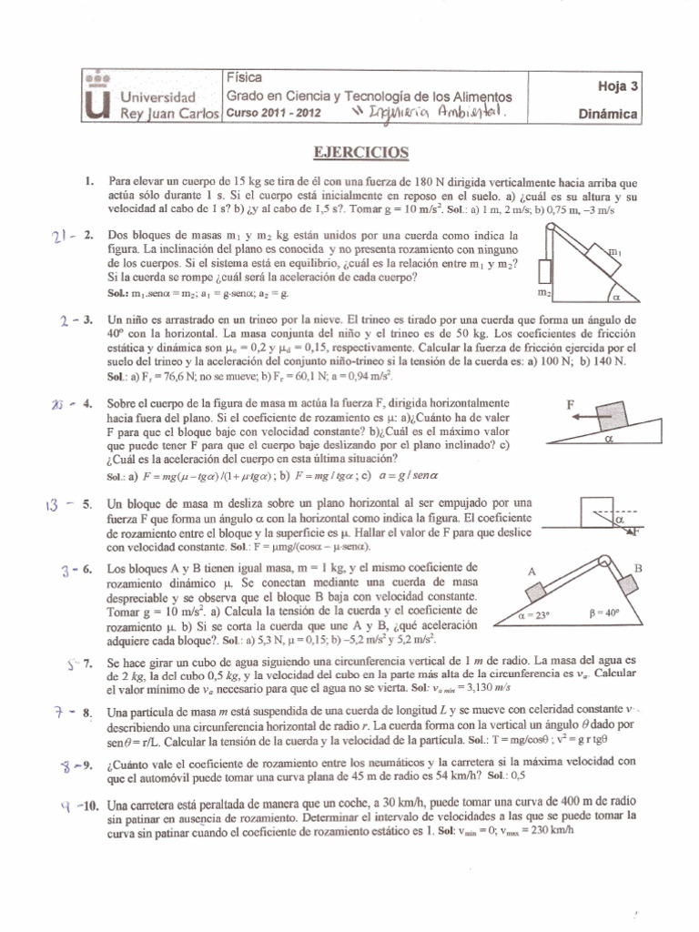 Dinámica Ejercicios Resueltos | PDF