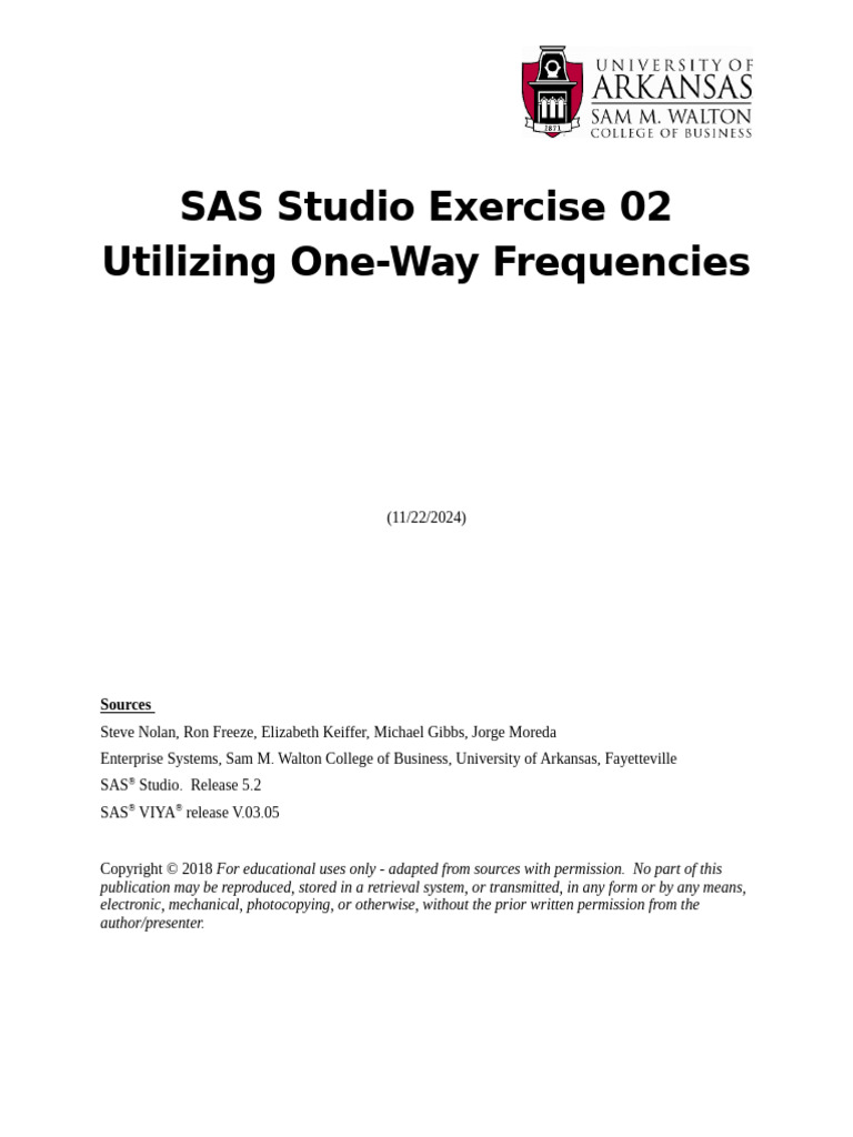 SAS Studio 02 One Way Frequencies | PDF | Sas (Software) | Icon (Computing)
