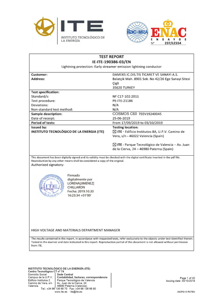 Informe de Prueba COSMOS C60 ITE | PDF | Instituciones académicas ...