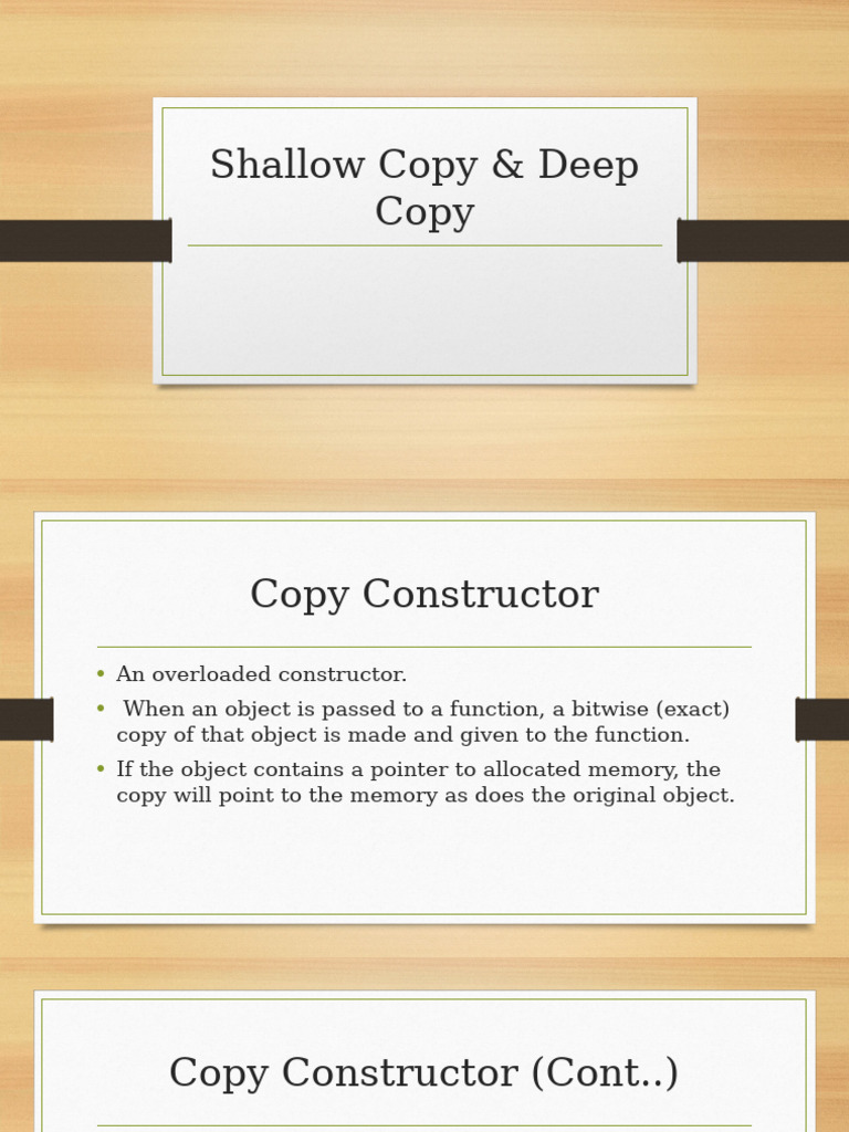 Deep Copy & Shallow | PDF | Constructor (Object Oriented Programming ... Deep Copy & Shallow | PDF | Constructor (Object Oriented Programming ...