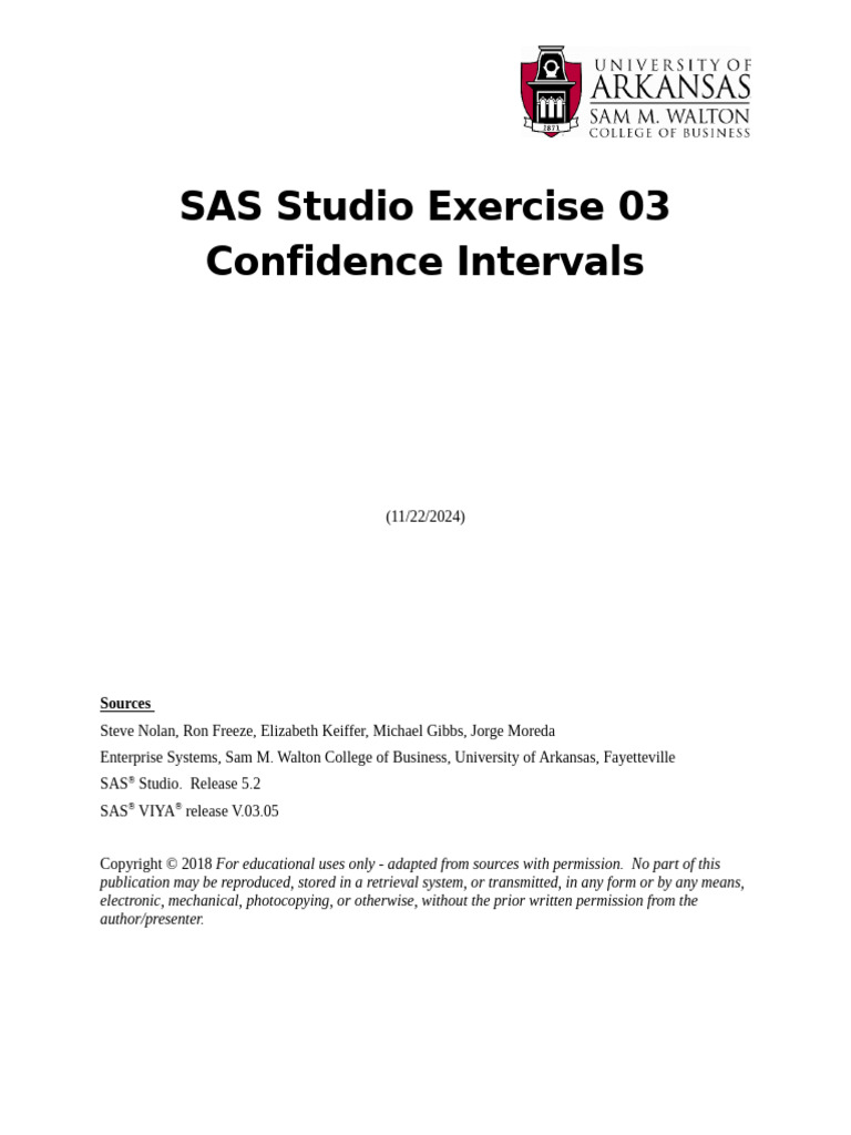 SAS Studio 03 Confidence Intervals | PDF | Statistics | Icon (Computing)