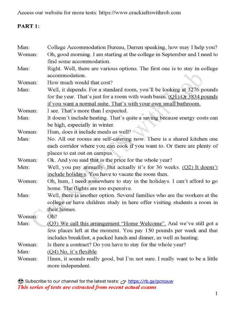 Test 1 - Tapescript | PDF