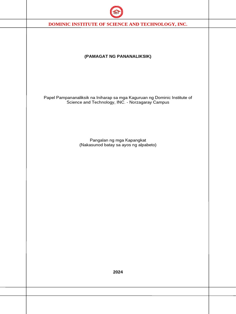 SHS Research Format | PDF