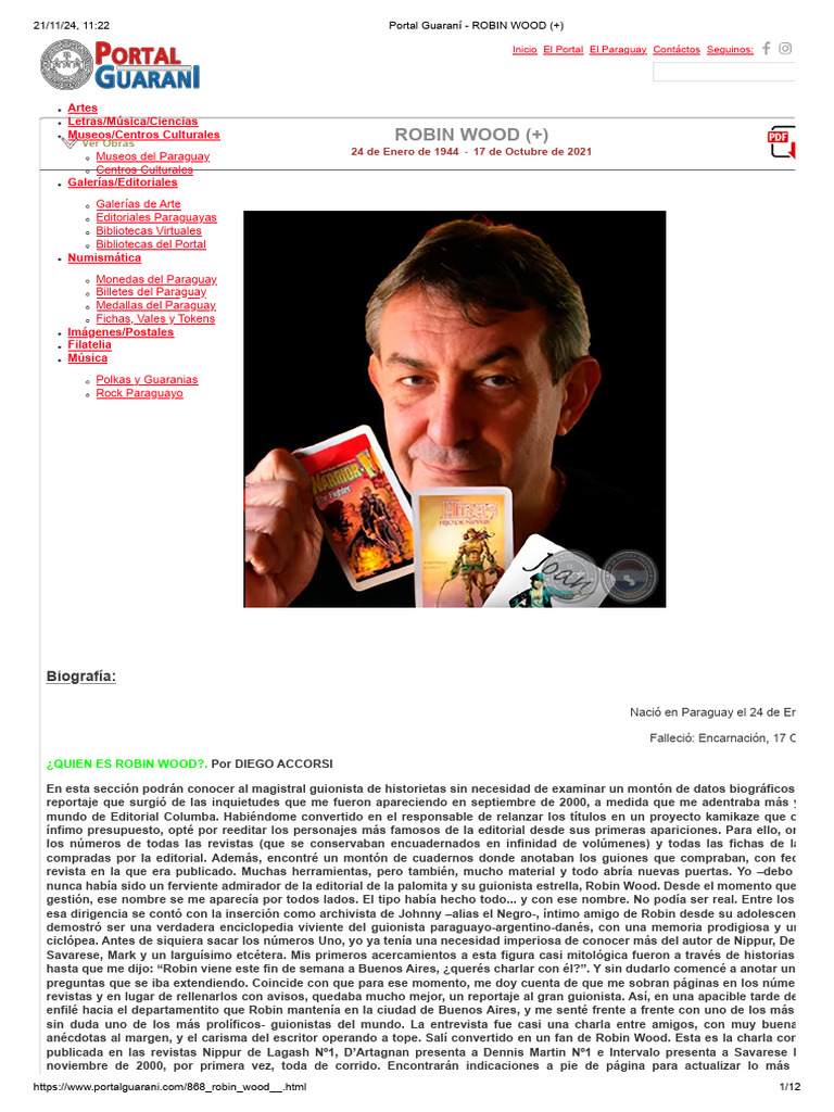 Biografía y legado de Robin Wood | PDF