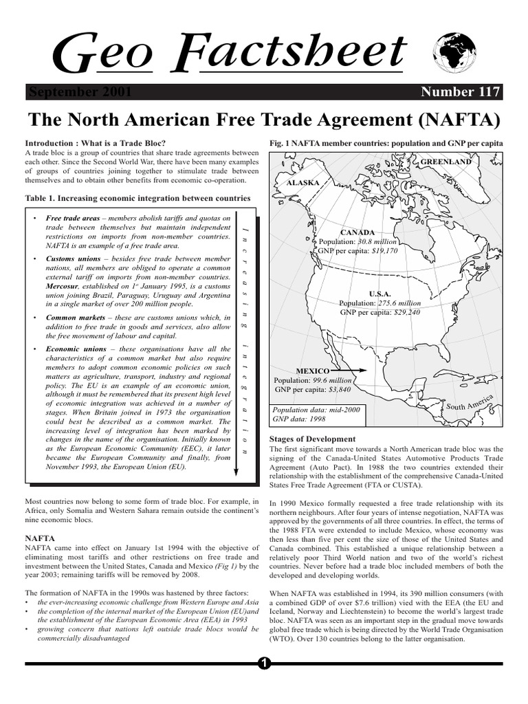 Understanding Trade Blocs and NAFTA | PDF | North American Free Trade ...