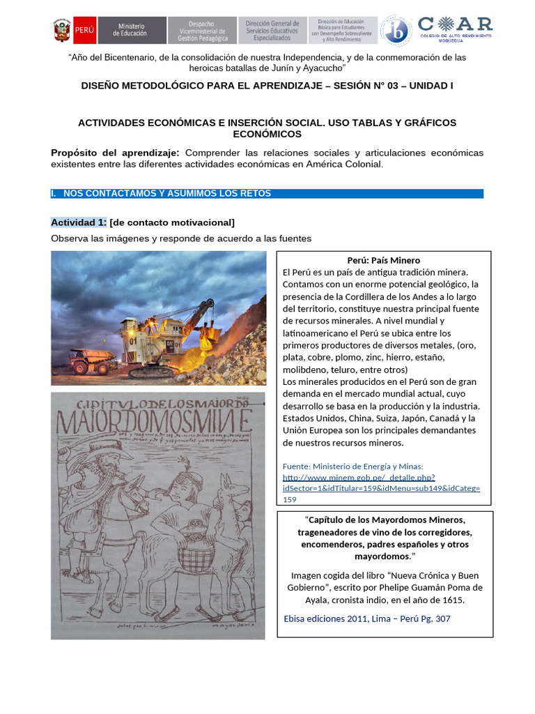 DMpA #3 - 3RO - CCSS - 1ra UNIDAD | PDF | Perú | Nueva españa