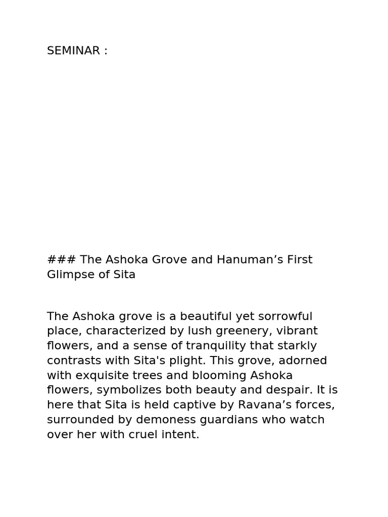 Hanuman's First Glimpse of Sita | PDF | Poetry