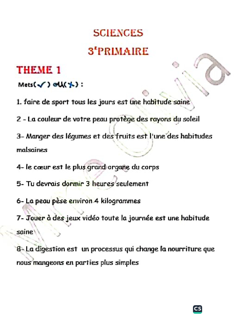 Science 3e Primaire | PDF