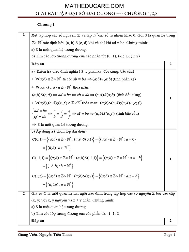MATH EDUCARE Giai Bai Tap Dai So Dai Cuo | PDF