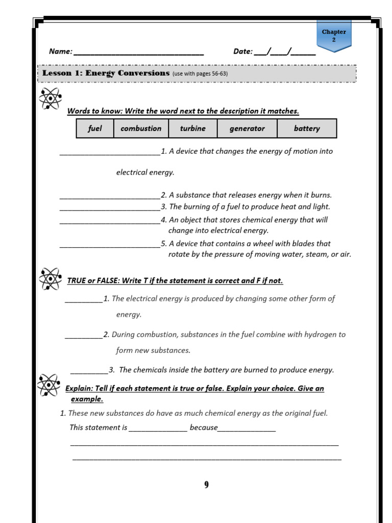 Grade 4 - Topic 2 - Review Worksheet | PDF | Fuels | Energy Development