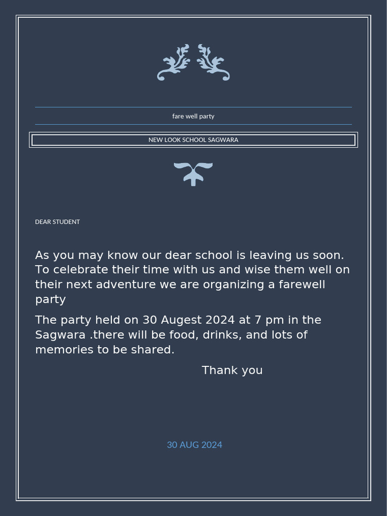 Fare Well Party | PDF