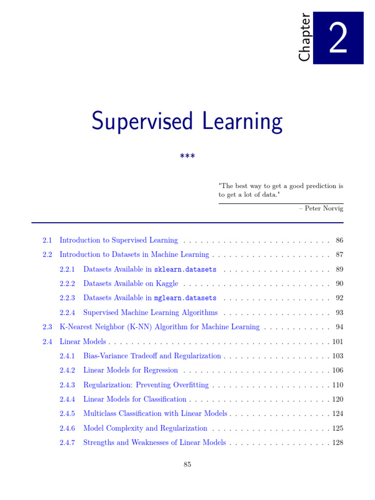 Chapter 2 Machine Learning Draft-85-172 | PDF | Support Vector Machine | Machine Learning