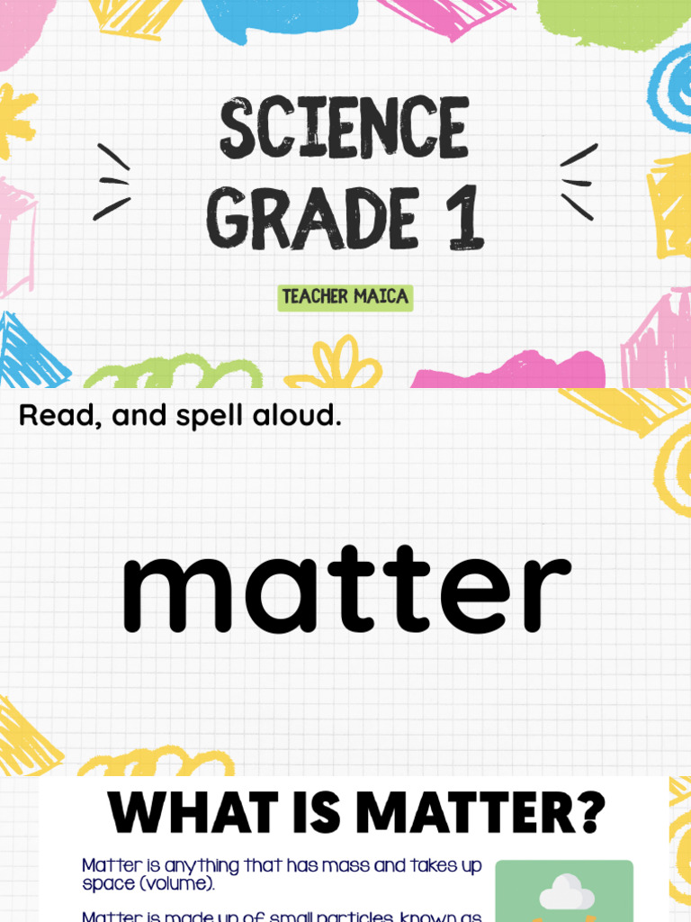Grade 1 Science: Understanding Matter | PDF | Self-Improvement ...