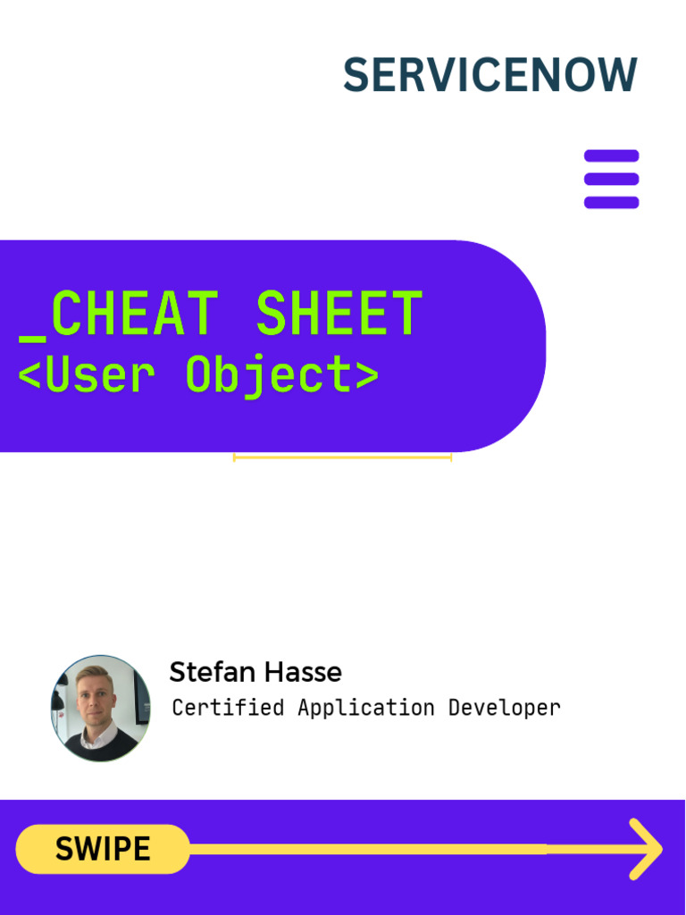 Cheat Sheet User Object | PDF
