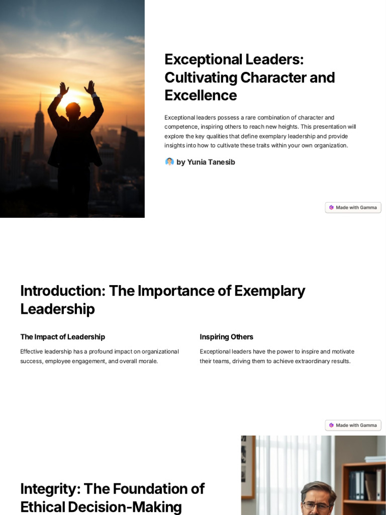 Exceptional Leaders Cultivating Character and Excellence | PDF ...