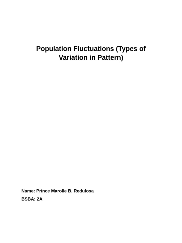Population Fluctuations Type Variation Reduloda BSBA 2A | PDF | Ecology ...
