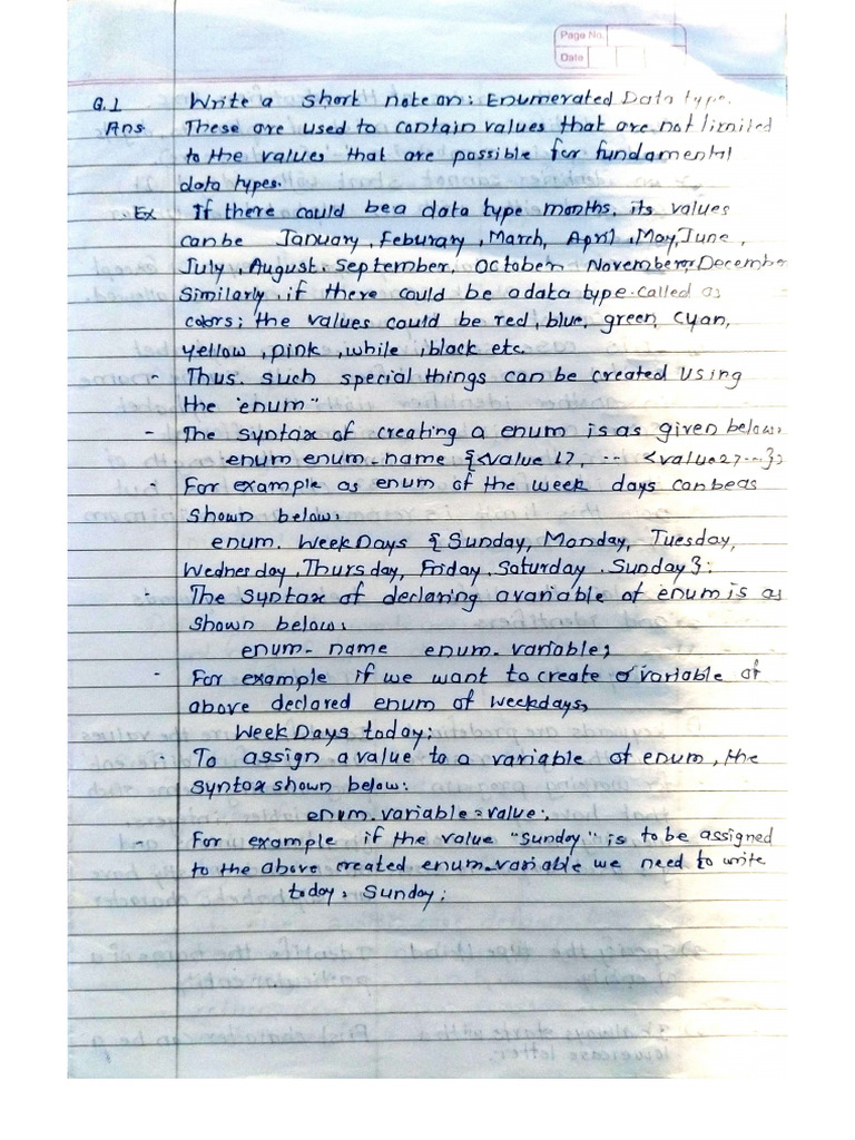 FPL Unit Test 1 Model Answer | PDF