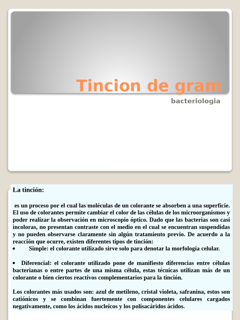 Tincion de Gram | PDF | Tinción | Biología Celular