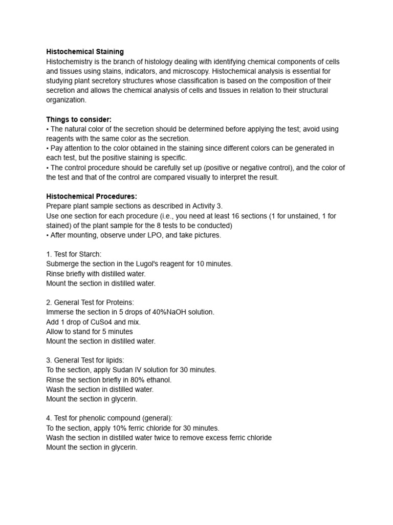 Bot Lab Activity 7 | PDF | Staining | Histology Bot Lab Activity 7 | PDF | Staining | Histology