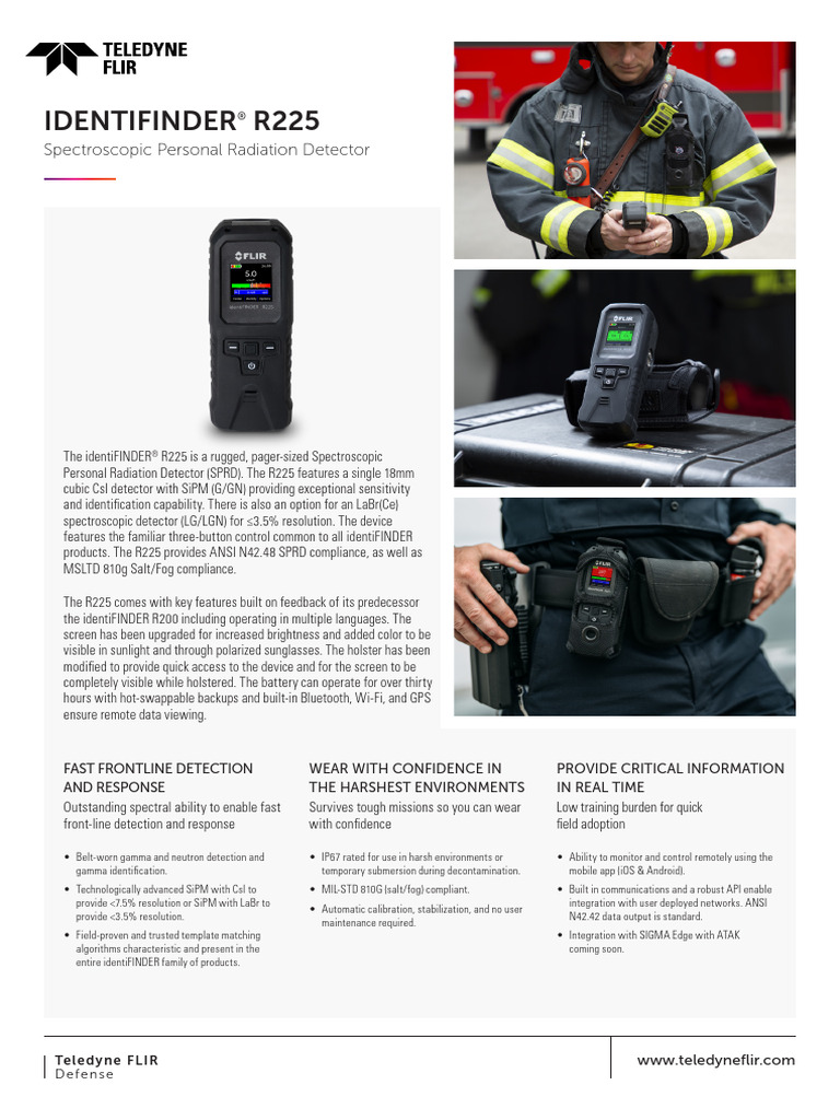Identifinder R225: Spectroscopic Personal Radiation Detector | PDF ...