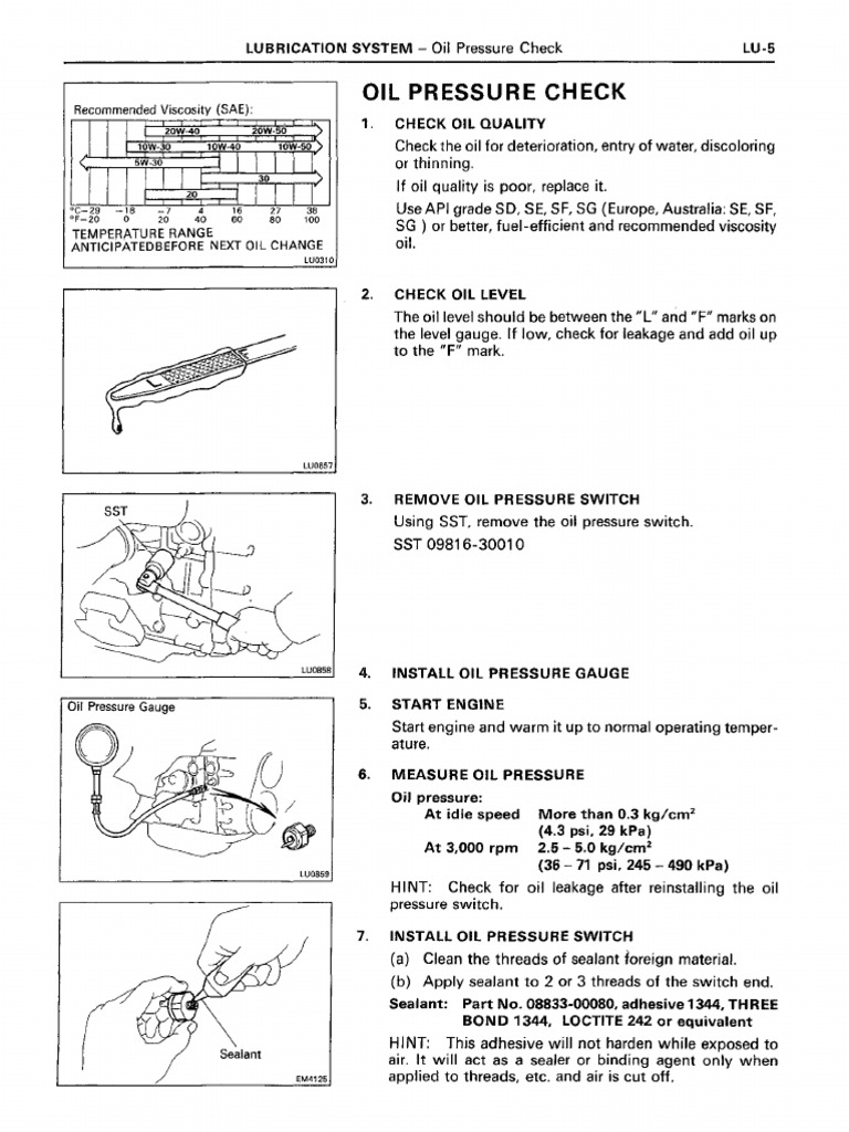 Oil Pressure Check | PDF