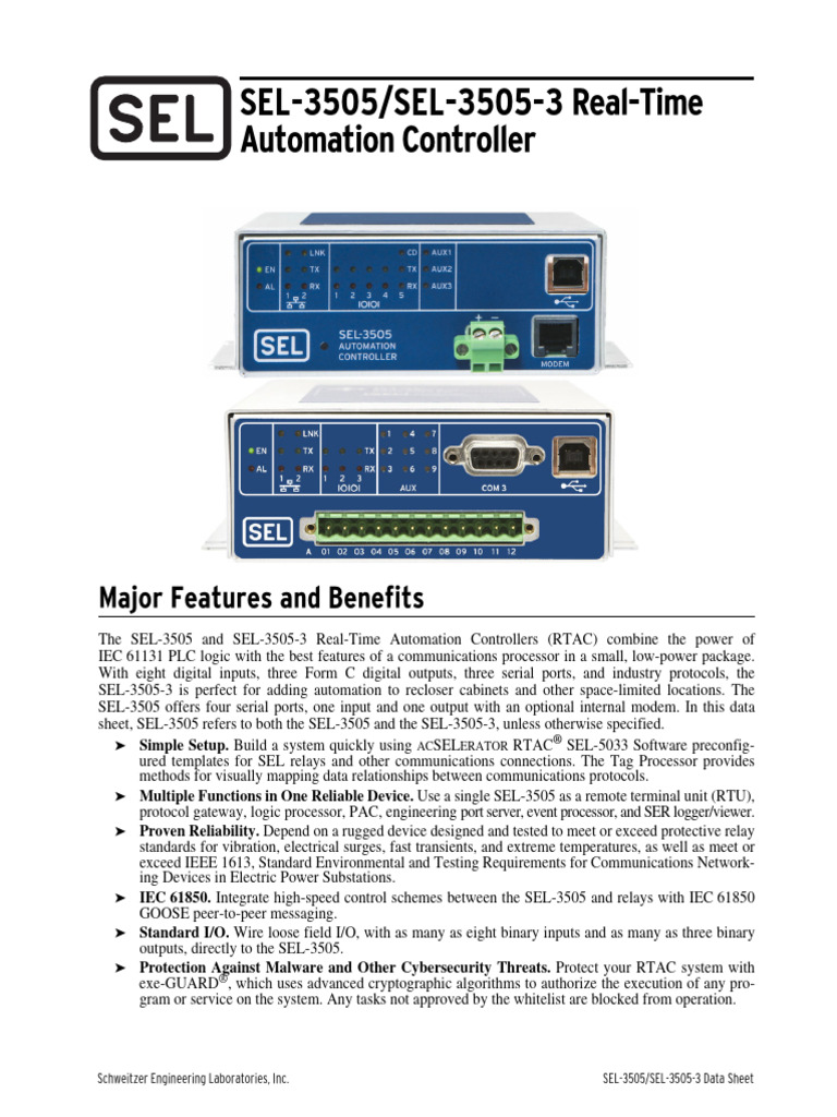 3505_Data Sheet | PDF | Scada | Computer Network