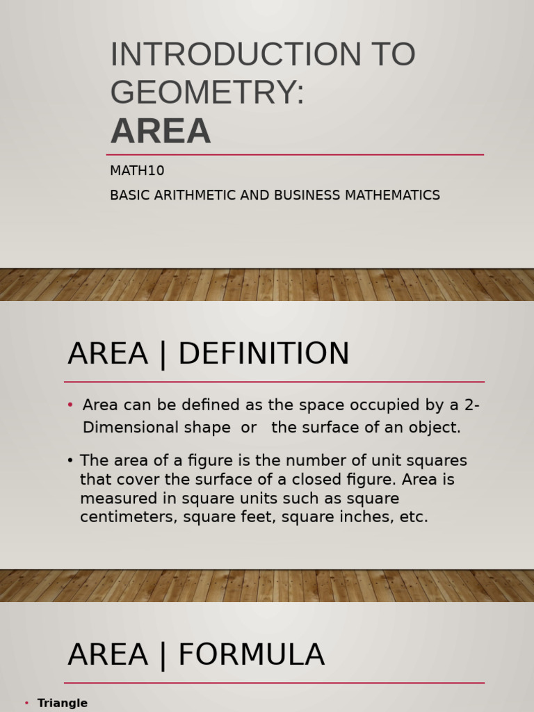 Lesson 5 Introduction To Geometry Area | PDF | Home & Garden