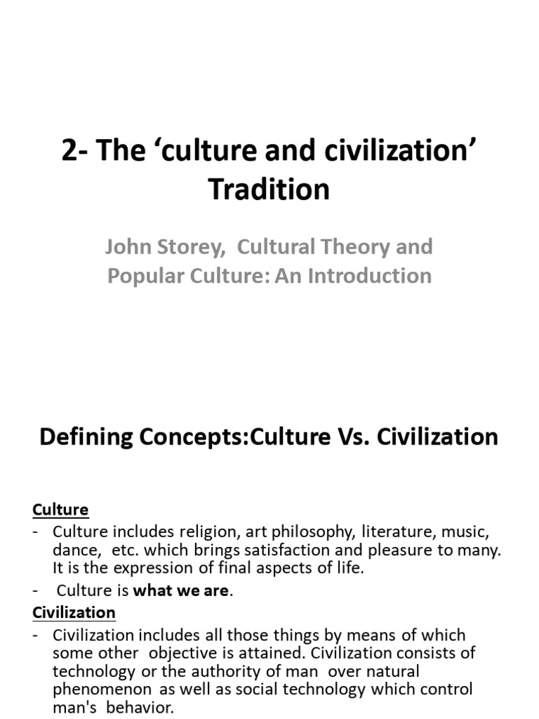 2 - The Culture and Civilization Tradition | PDF | Traditions