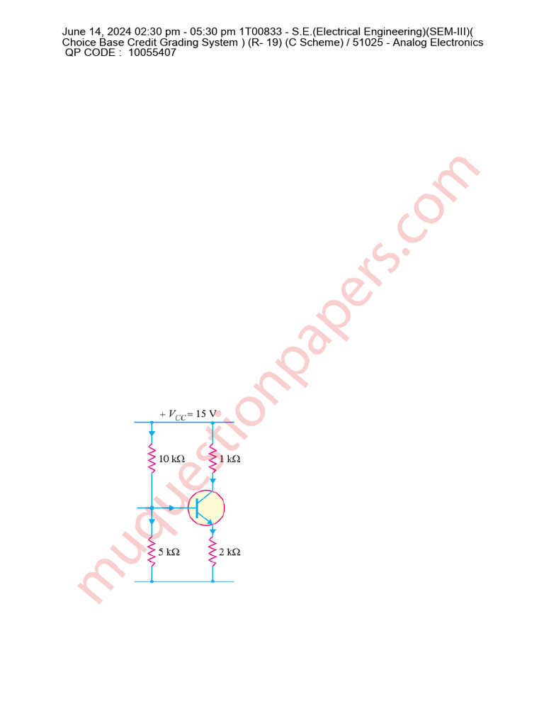 Electrical Pyq | PDF | Bipolar Junction Transistor | Amplifier