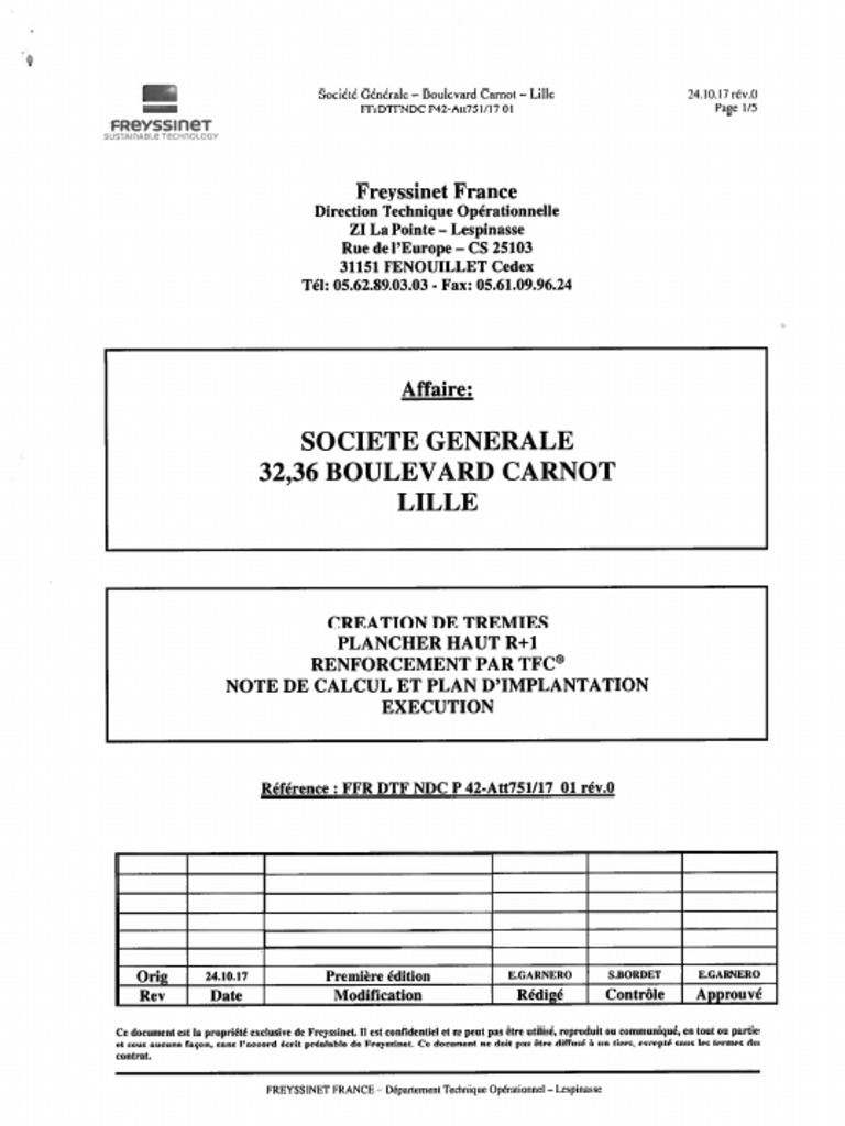 PSC Lille Carnot Note de Calculs Freysinnet001 | PDF