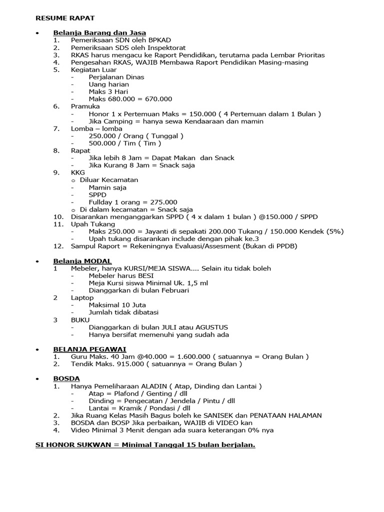 Resume Rapat | PDF