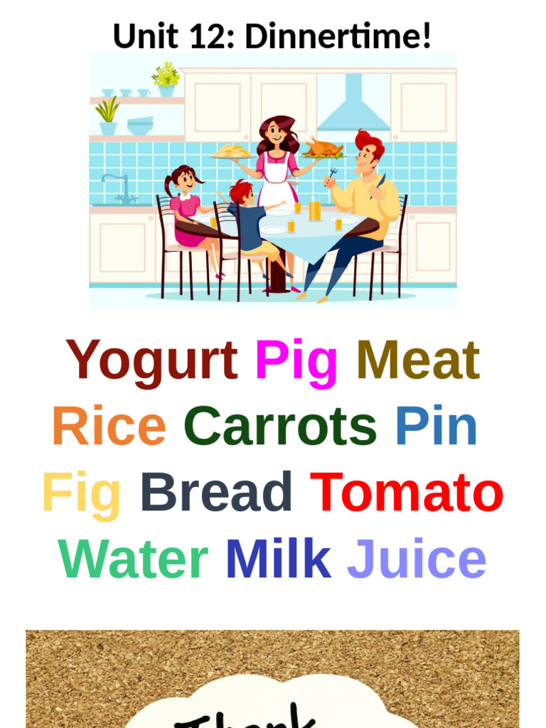 U12 Dinnertime W All | PDF | Cooking, Food & Wine