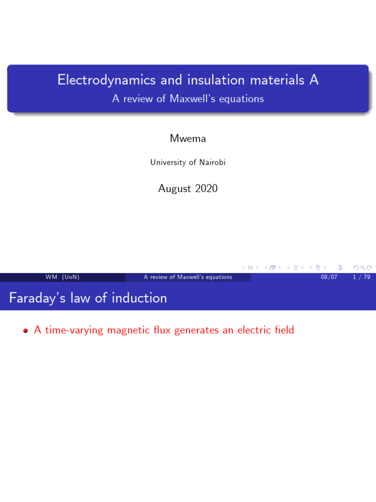 Lecture 02 A Review of Maxwells Eqns A | PDF | Electromagnetic ...