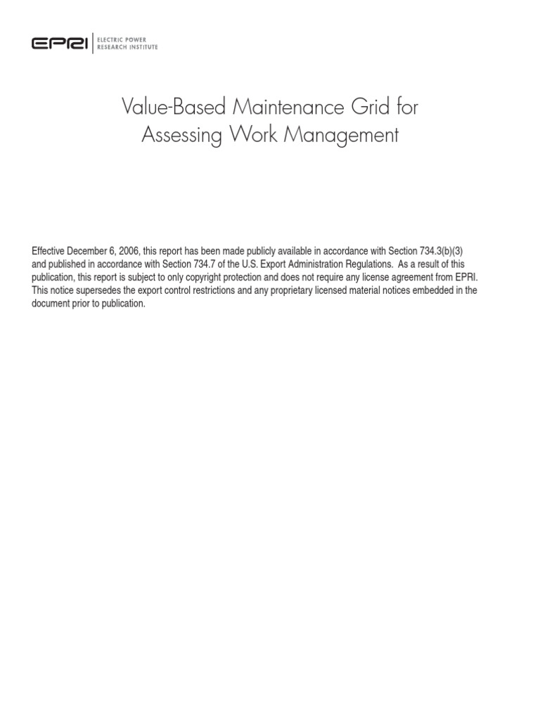 Value Based Maintenance Grid For Assessing Work Management | PDF ...