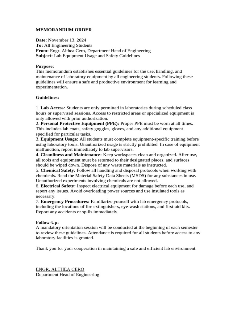 Memorandum Order | PDF | Wellness | Technology & Engineering