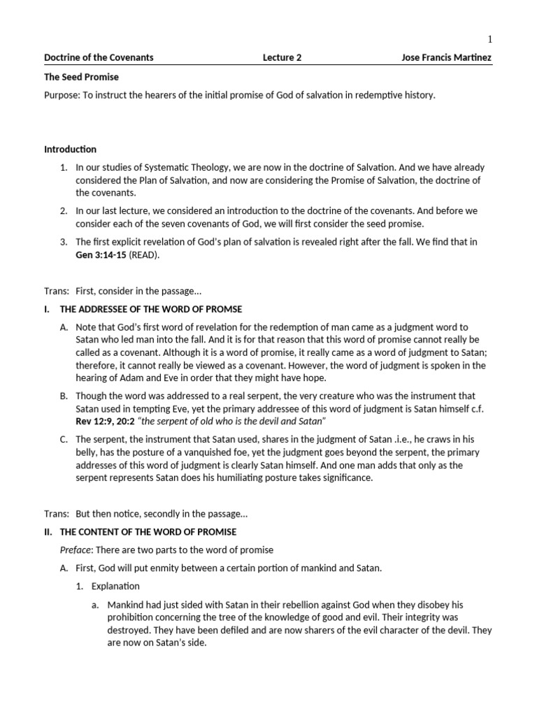 Understanding the Seed Promise in Covenants | PDF | Cain And Abel | Eve