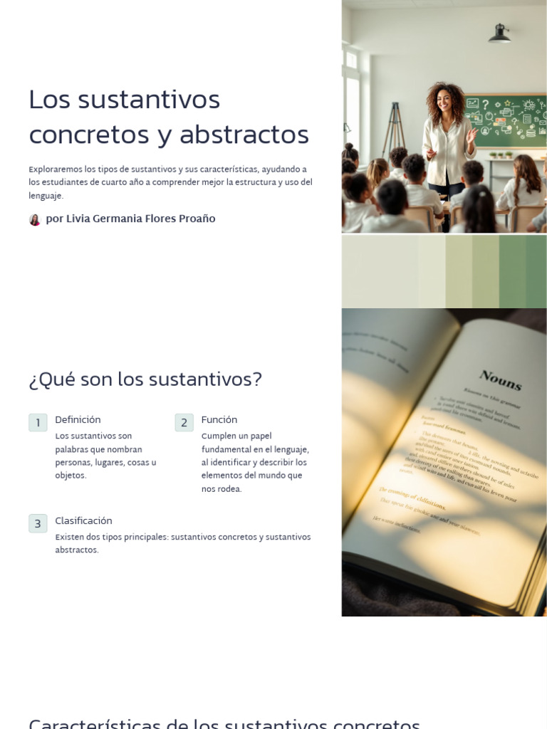 Los Sustantivos Concretos y Abstractos | PDF | Sustantivo | Felicidad