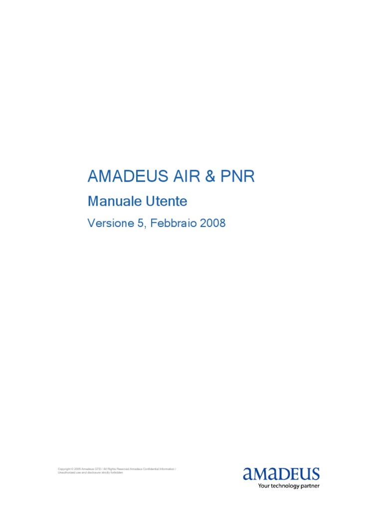 Guida Utente Amadeus Air & PNR | PDF