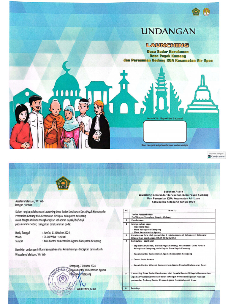 Undangan Launching Desa Sadar Kerukunan | PDF