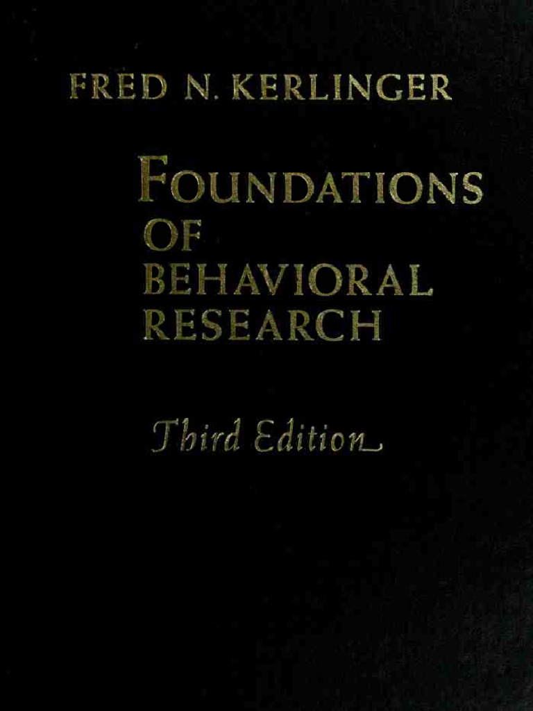 Kerlinger - Foundations of Behavioral Research - 3rd Ed | PDF ...