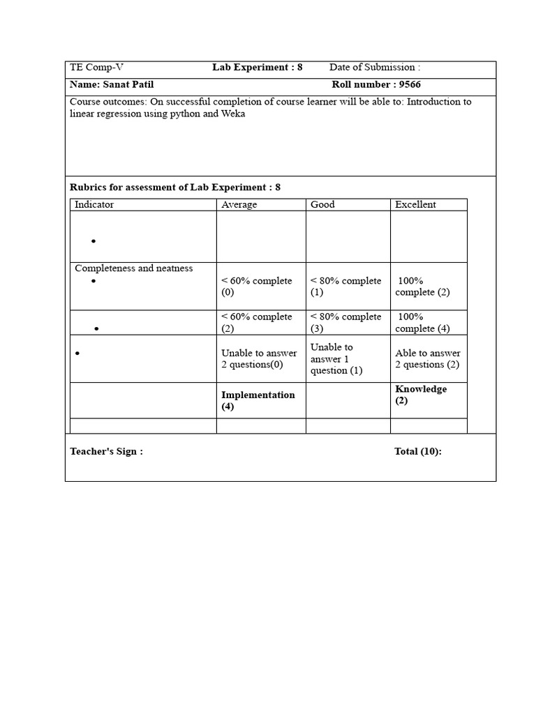Linear Regression Lab Guide | PDF