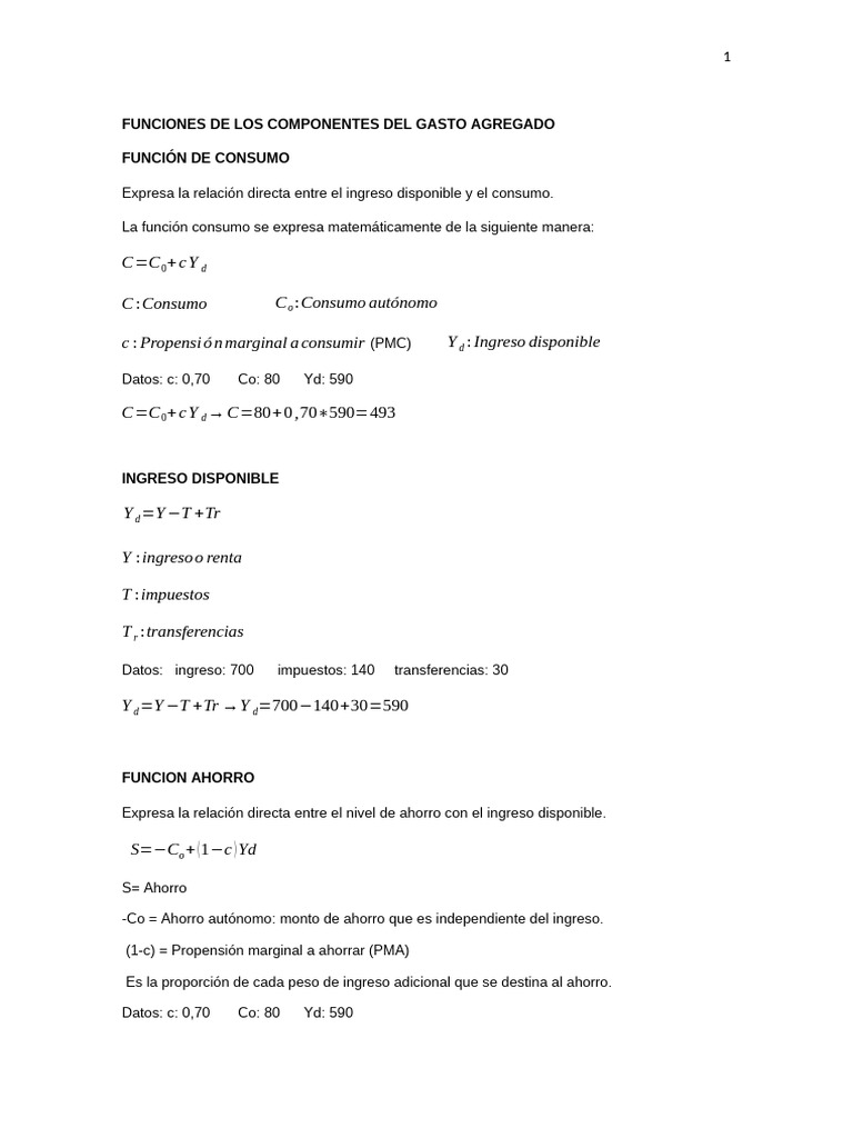 Componentes del Gasto Agregado | PDF