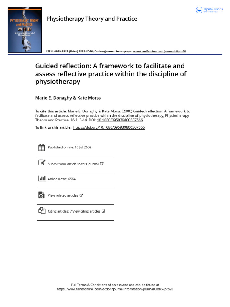 Guided Reflection A Framework To Facilitate And Assess Reflective